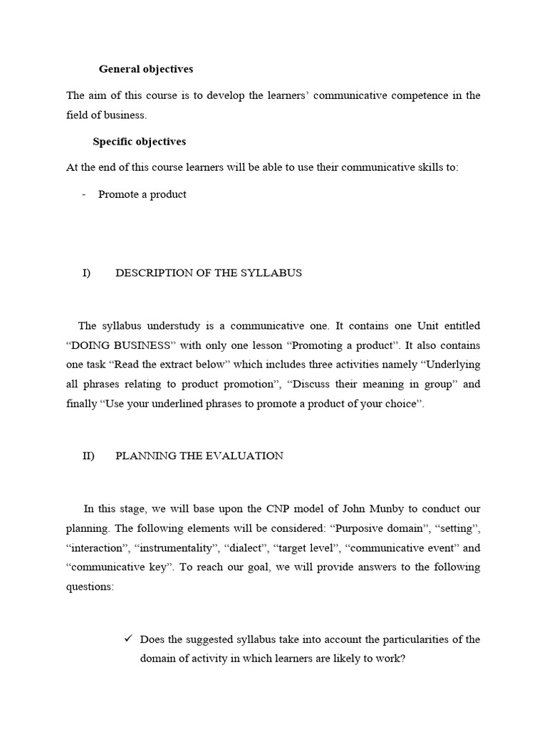 assignment_syllabus_des | PDF | English Language | Behavior Modification