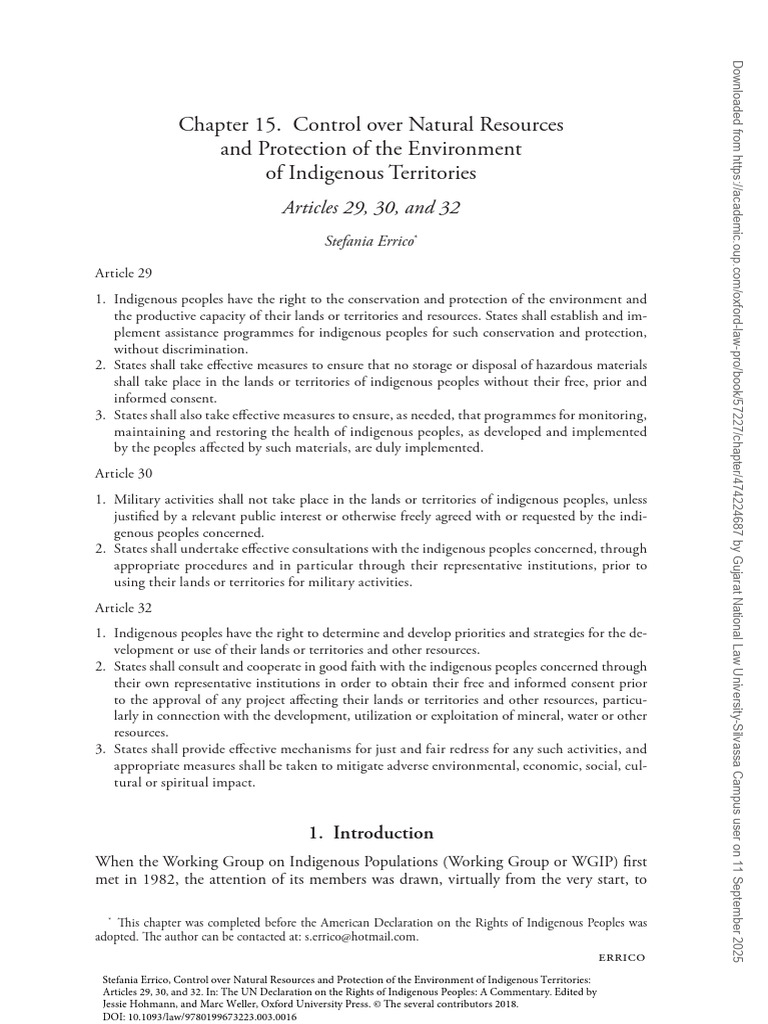 15. Control over Natural Resources and Protection of the Environment of ...