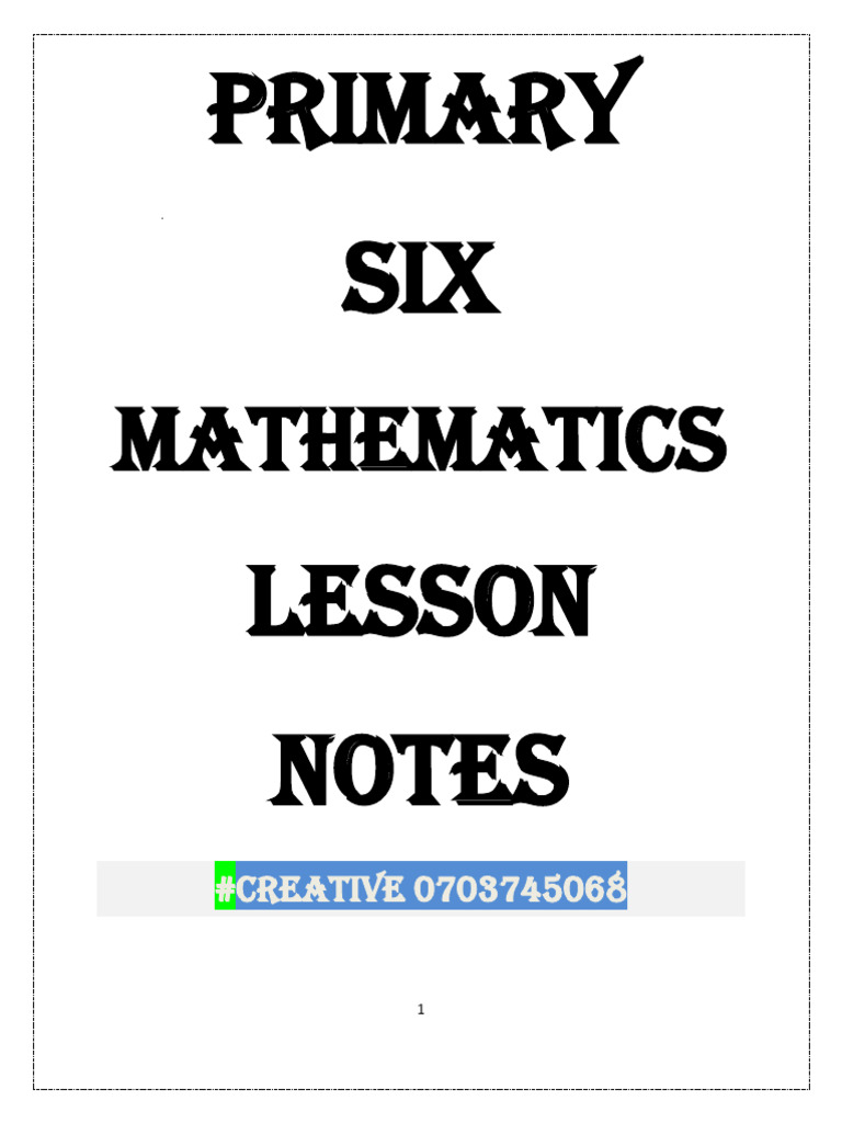 p.6 Math Lesson Notes Term 1 2023 | PDF | Numbers | Discrete Mathematics