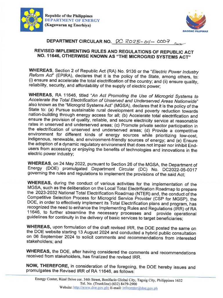 DC2025-04-0007 Revised IRR of RA No. 11646 | PDF