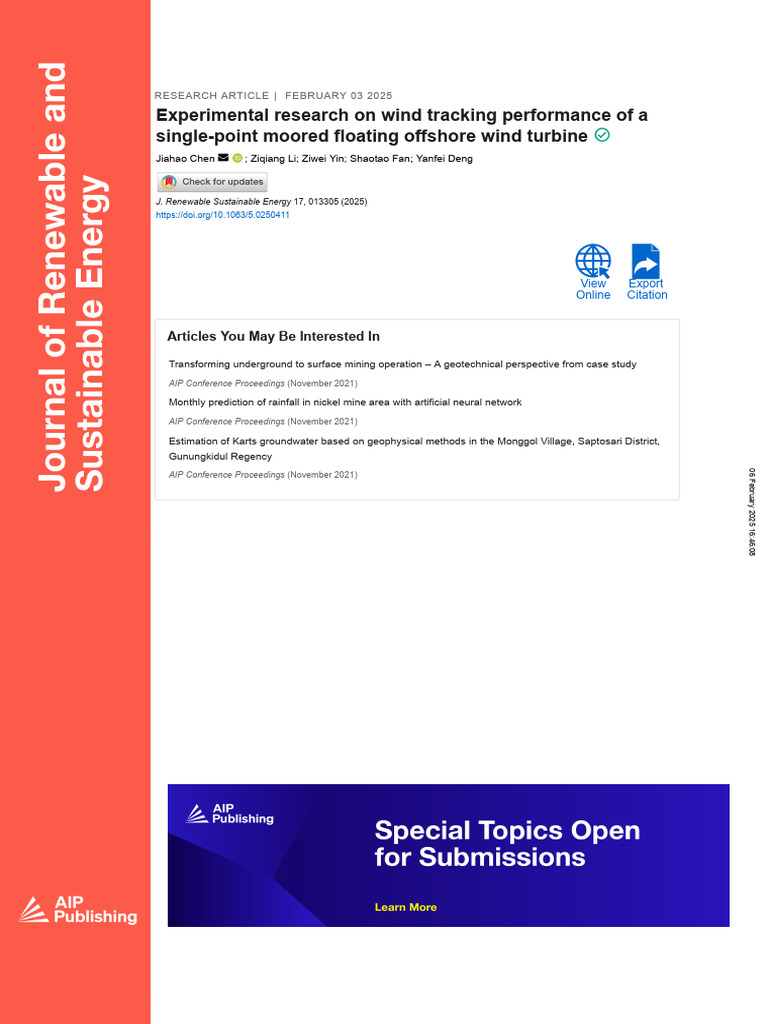Experimental Research On Wind Tracking Performance of A | PDF | Wind ...