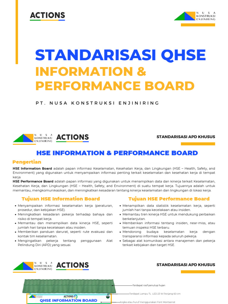 Papan Informasi HSE dan Kinerja | PDF
