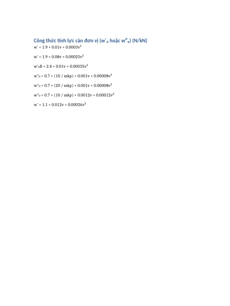 Cong Thuc Luc Can Don Vi | PDF