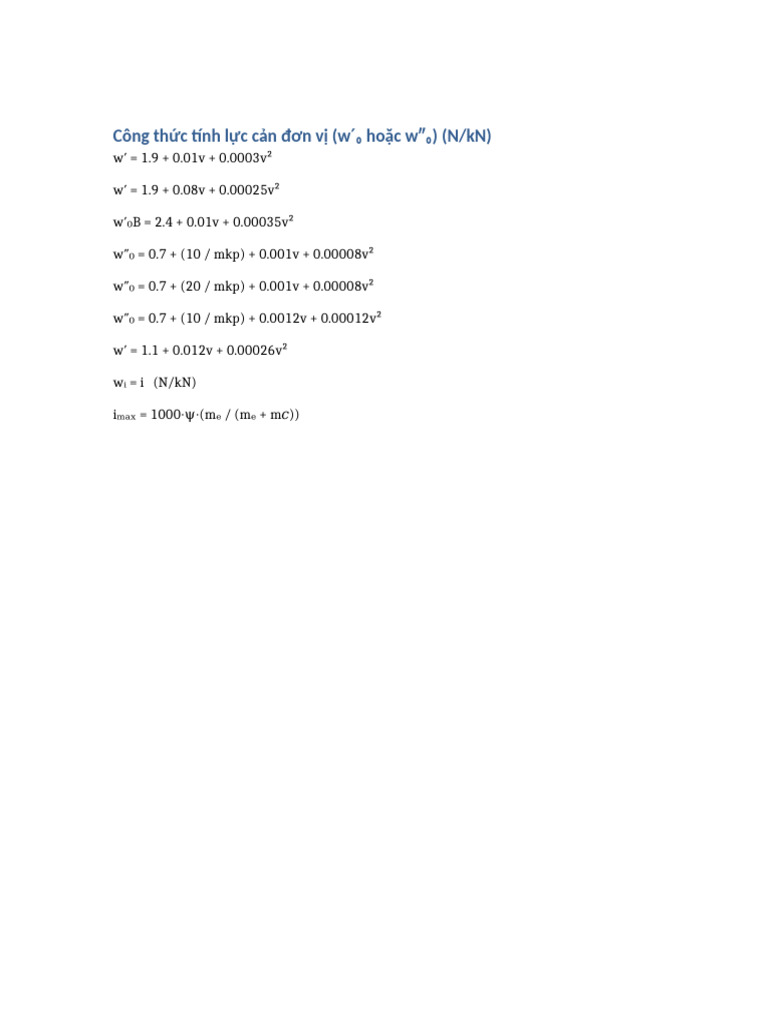 Cong Thuc Luc Can Don Vi Cap Nhat | PDF