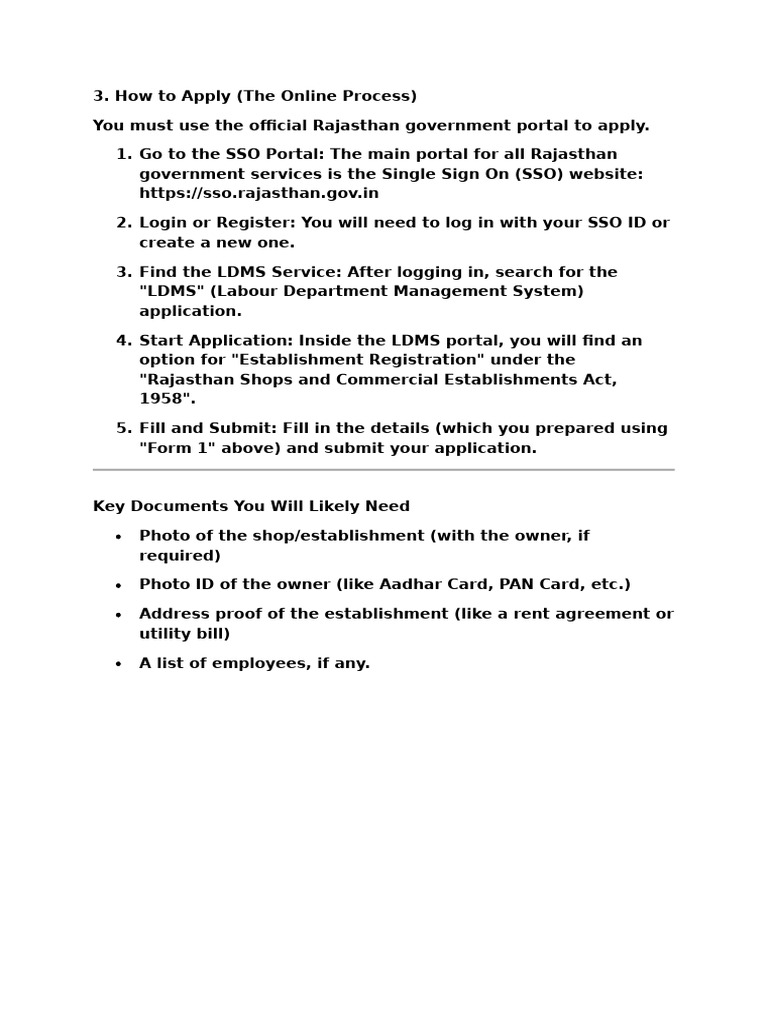 LDMS Application Process in Rajasthan | PDF