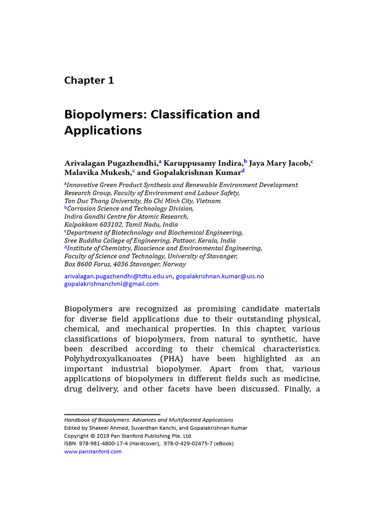 Biopolymers Unit 1 C | PDF | Polysaccharide | Biopolymer