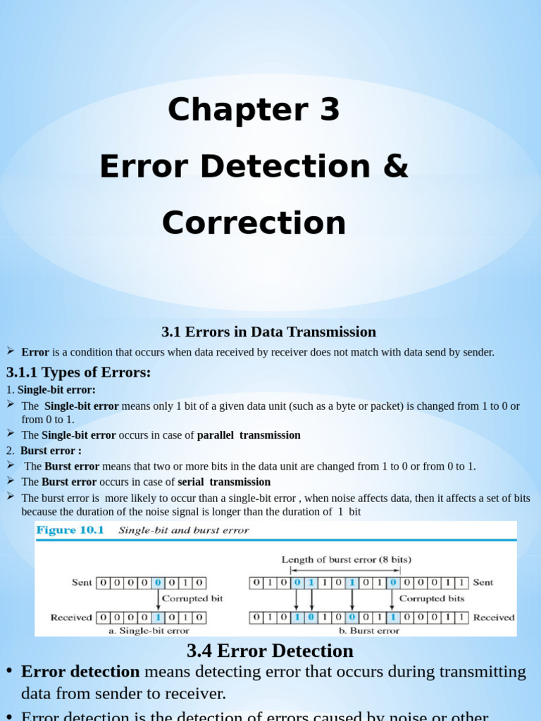 Chap - 3 - Error - Detection Correction Up To Hamming Code | PDF | Error Detection And ...