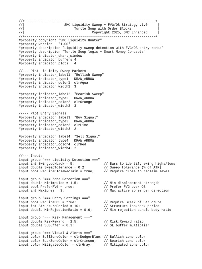SMC Liquidity Sweep Strategy | PDF | Computer Programming | Software ...