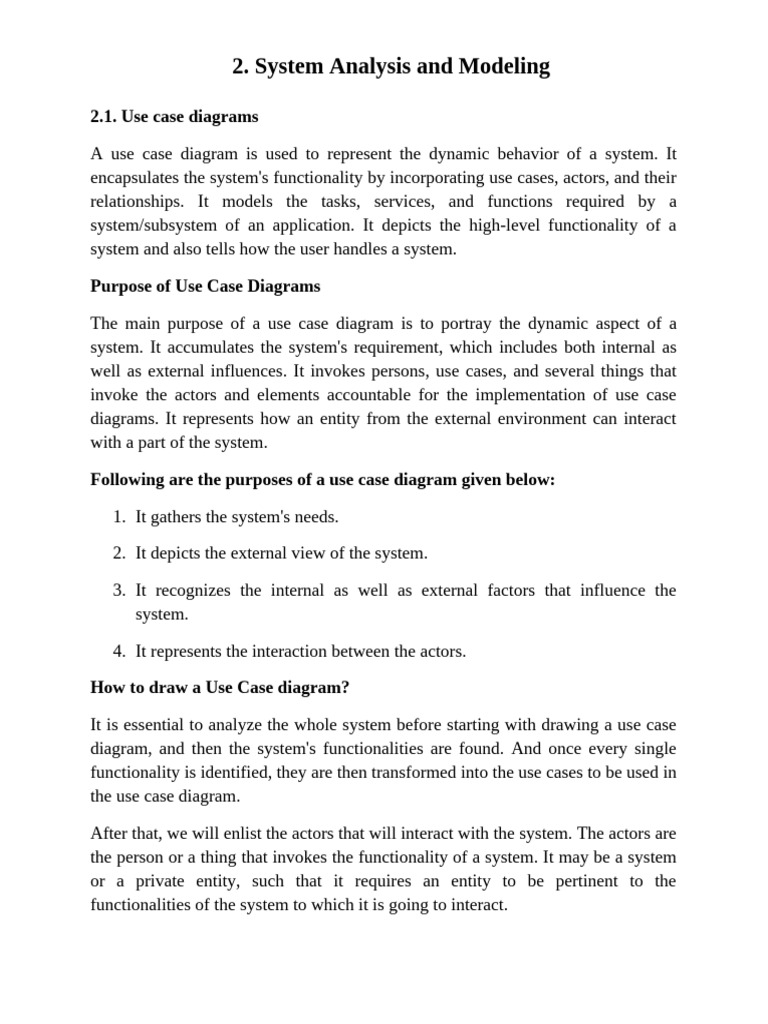 Chapter 2 System Analysis & Modeling | PDF | Class (Computer Programming) | Unified Modeling ...