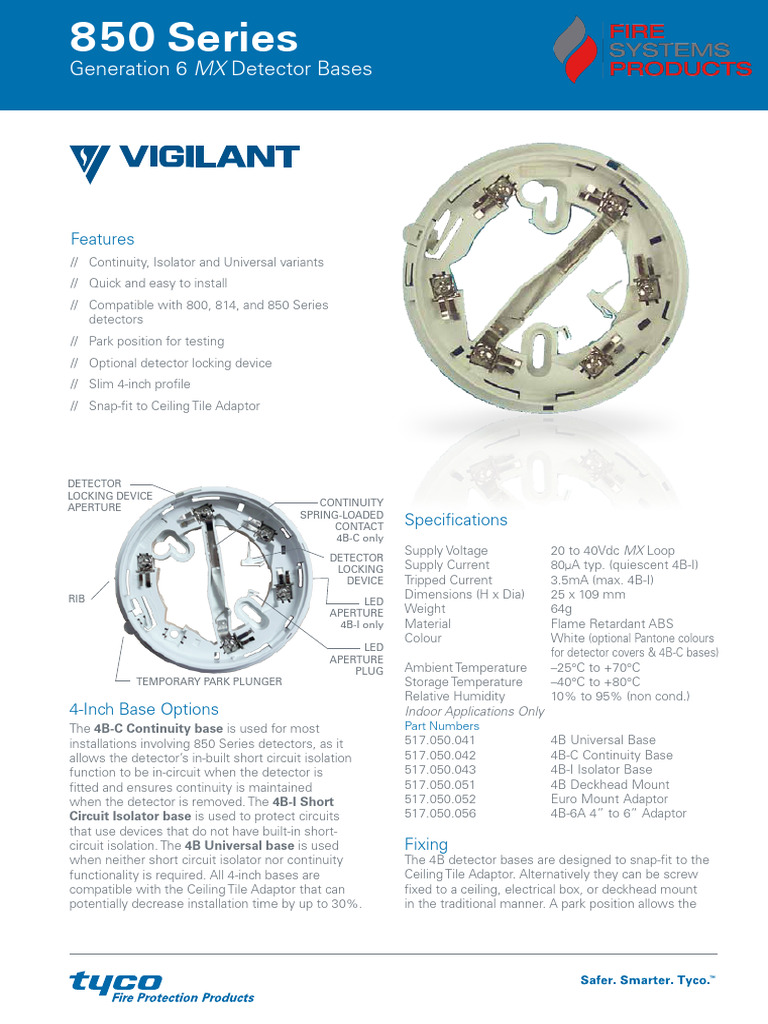 850 Series Detector Bases | PDF | Electrical Engineering | Manufactured ...