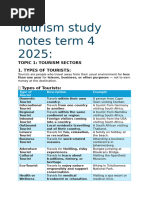 Grade 12 Tourism Study Guide | PDF | Tourism | Learning