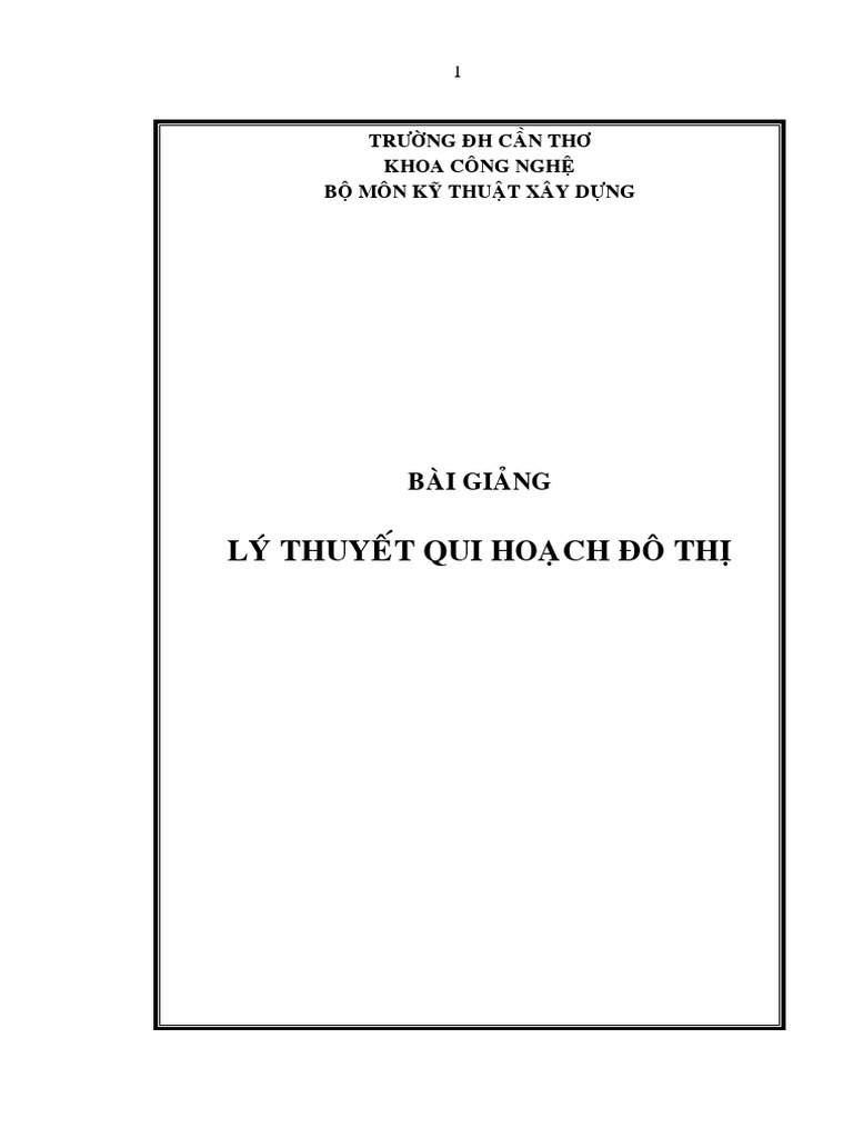 Bai Giảng Ly Thuyet Quy Hoach Đo Thi | PDF