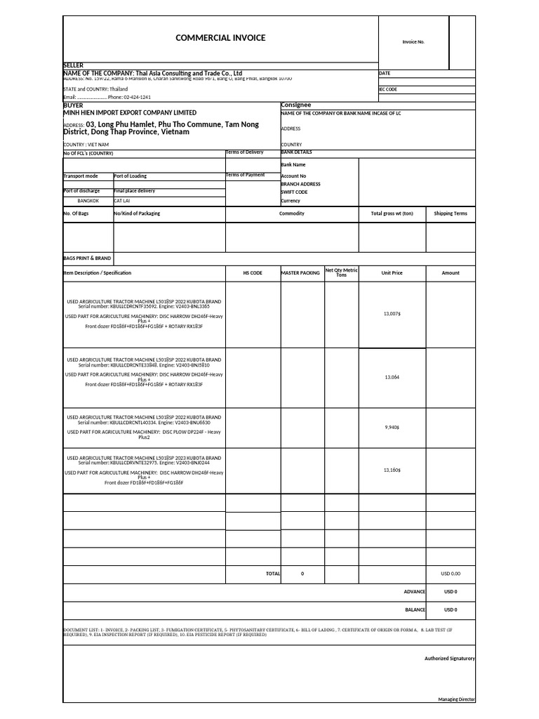 Sample Commercial Invoice | PDF | Invoice | Cargo