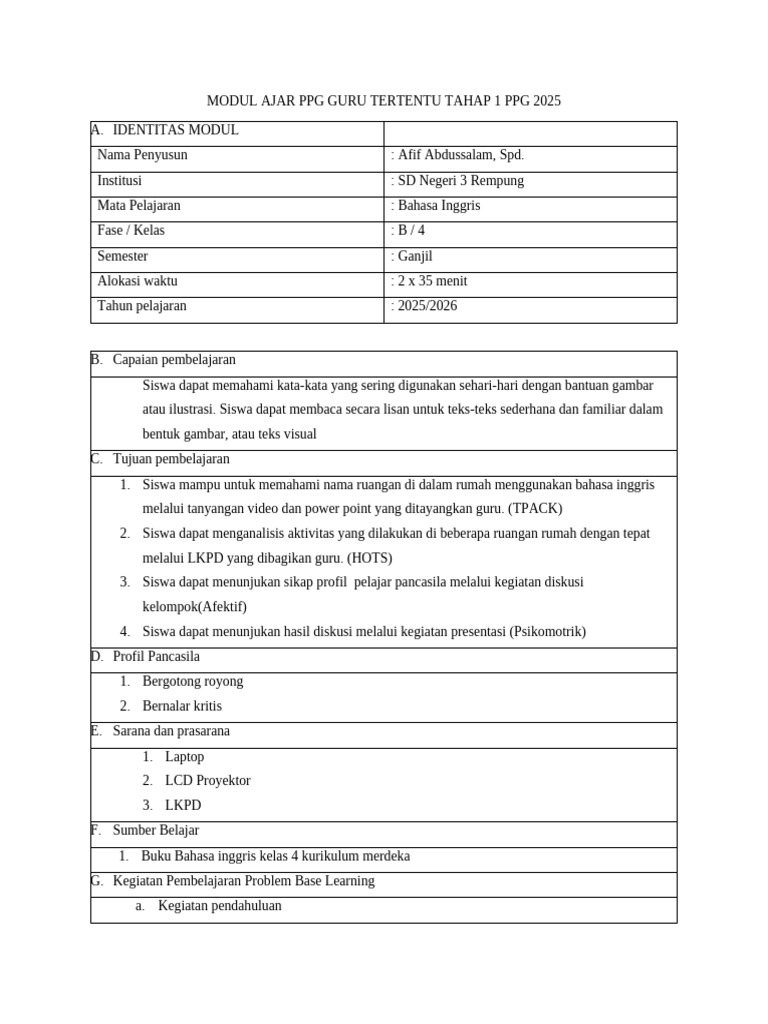 Modul PPG Guru Tertentu 2025 | PDF
