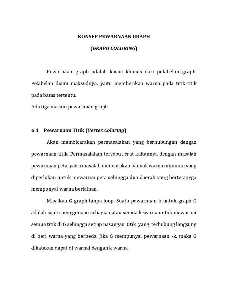Konsep Pewarnaan Graph dan Bilangan Khromatik | PDF