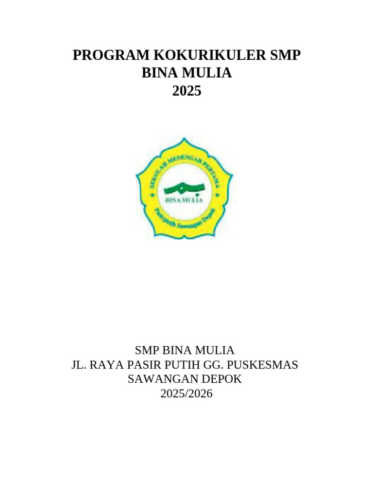Program Kokurikuler Smp Bina Mulia | PDF