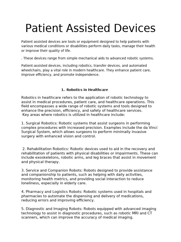 Patient Assisted Devices | PDF | Wheelchair | Automation