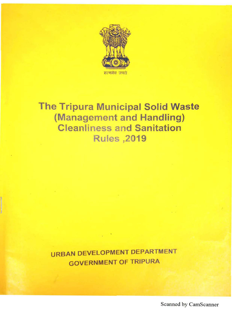 The Tripura Municipal Solid Waste (Management and Handling) Cleanliness ...