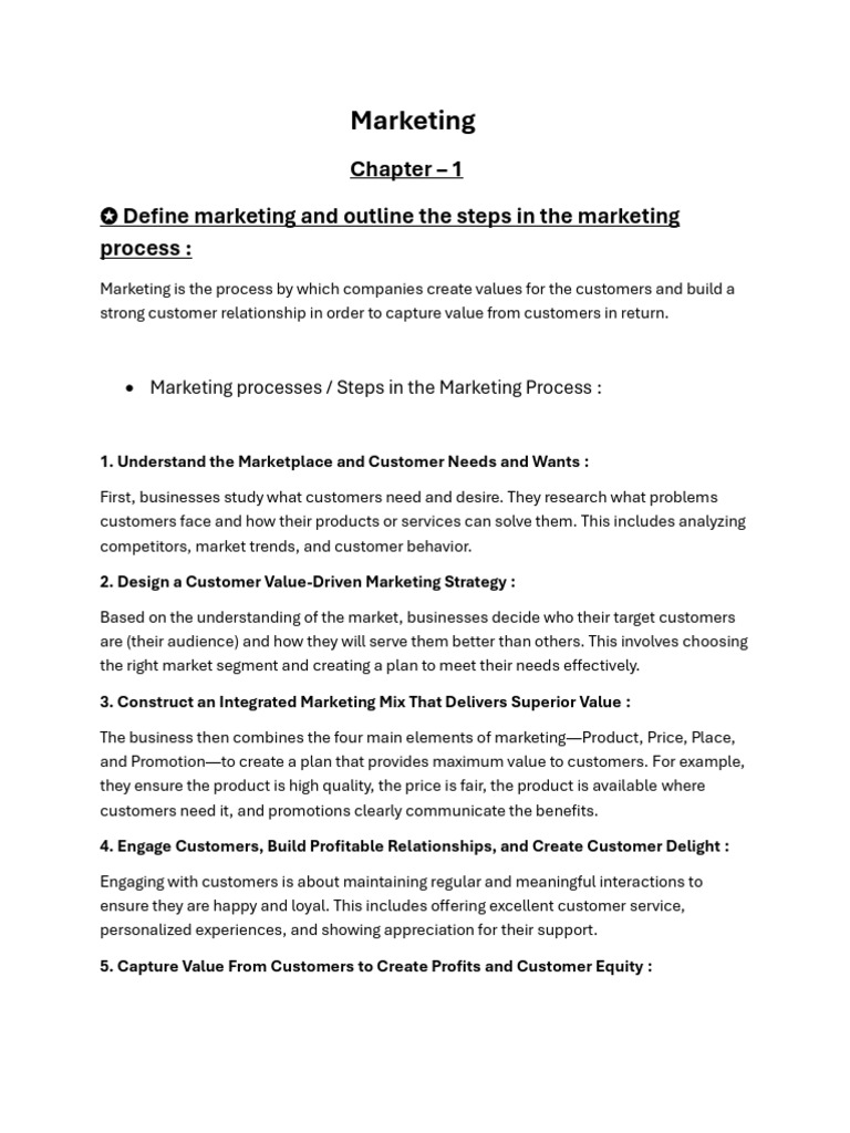 Marketing - chap-1 | PDF | Marketing | Customer