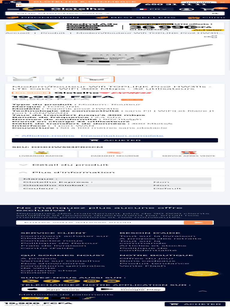 Modem WiFi TOPLINK Pro2 HW311s 300 Mbps | PDF | Wi-Fi | Secteurs du service