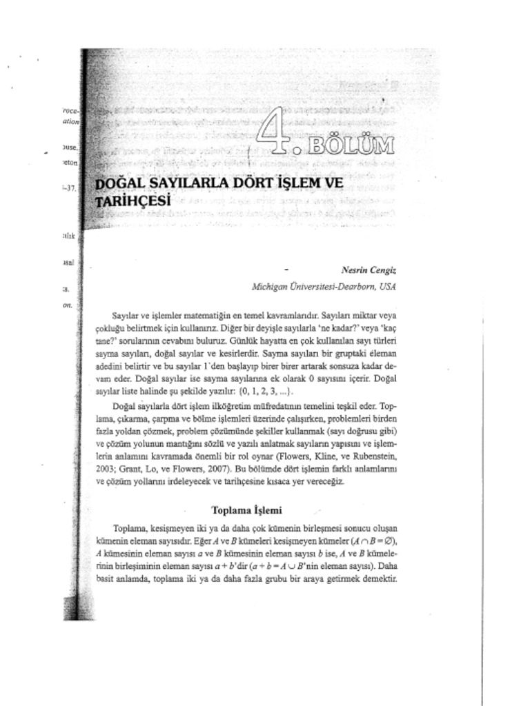 4 Dogal Sayılarla Dort Islem Ve Tarihcesi | PDF