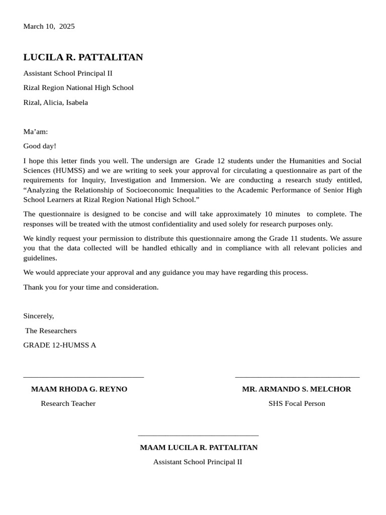 Request Letter For Floating (3i's) | PDF