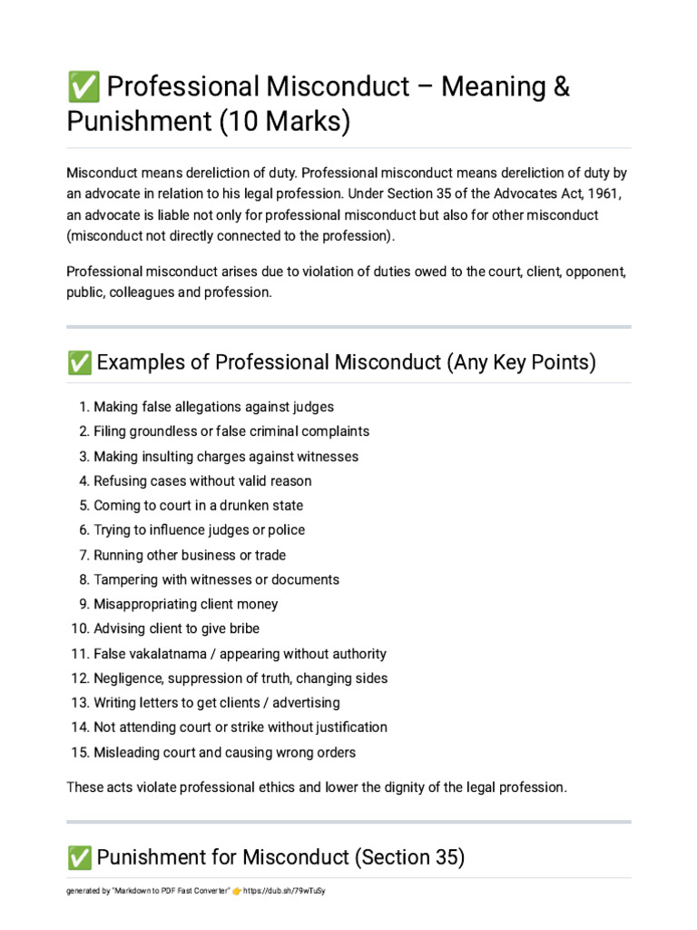 Professional Misconduct | PDF
