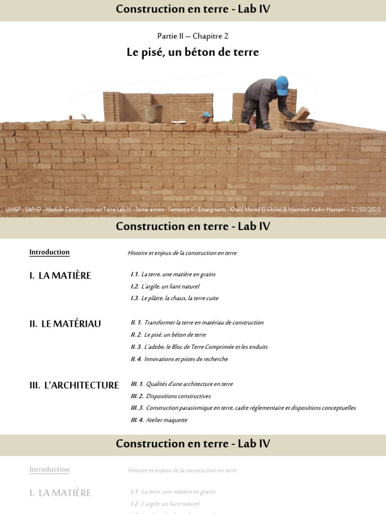 Construction en Pisé : Techniques et Innovations | PDF | La nature ...