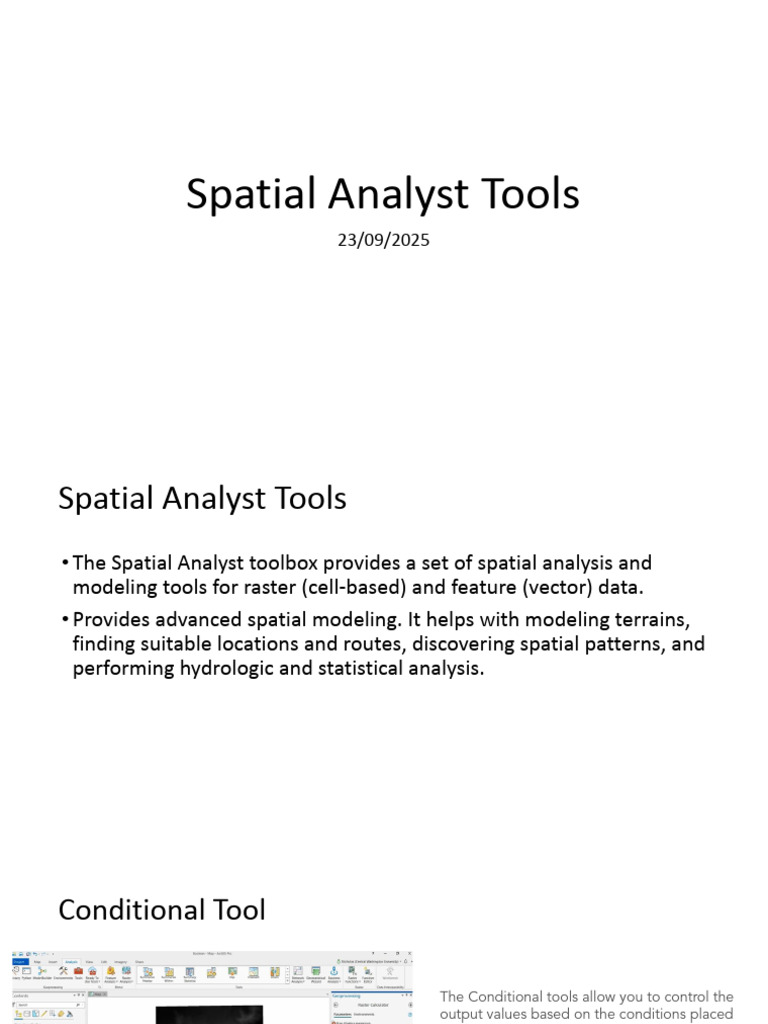 Spatial Analyst Tools - PPTX - Google Slides | PDF