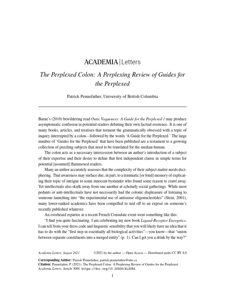 The Perplexed Colon A Perplexing Review | PDF