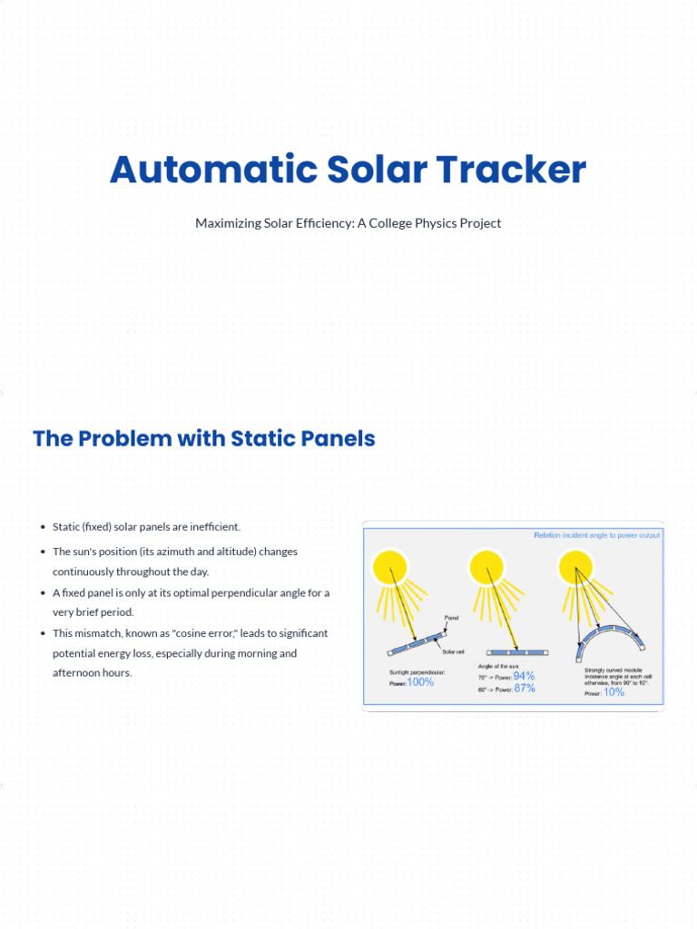 Automatic Solar Tracker Project Guide | PDF | Servomechanism | Solar Panel