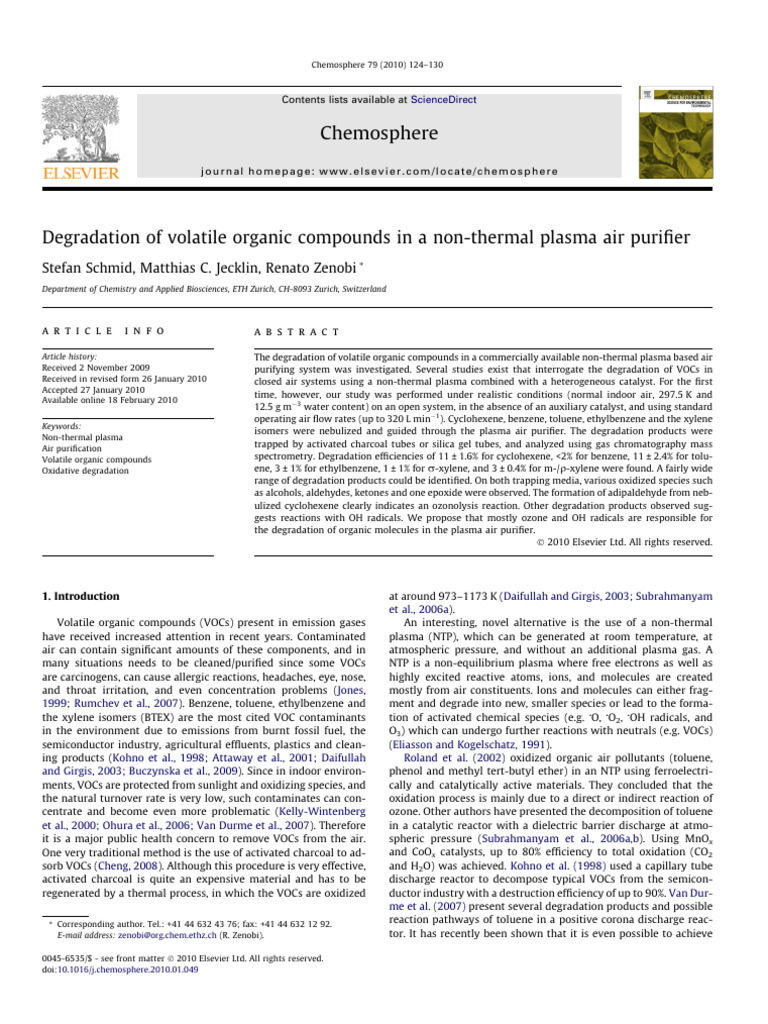 Schmid 2010 | PDF | Gas Chromatography | Volatile Organic Compound
