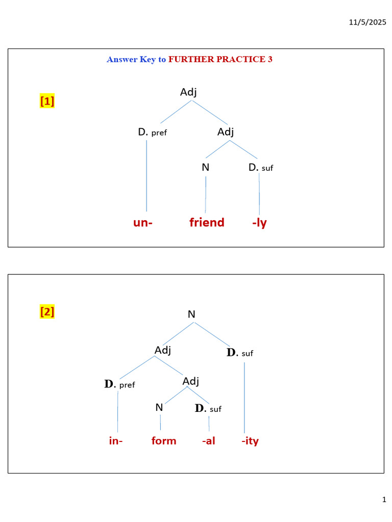 KEY To Further Practice 3 - Tree Diagrams 1-10 Revised | PDF