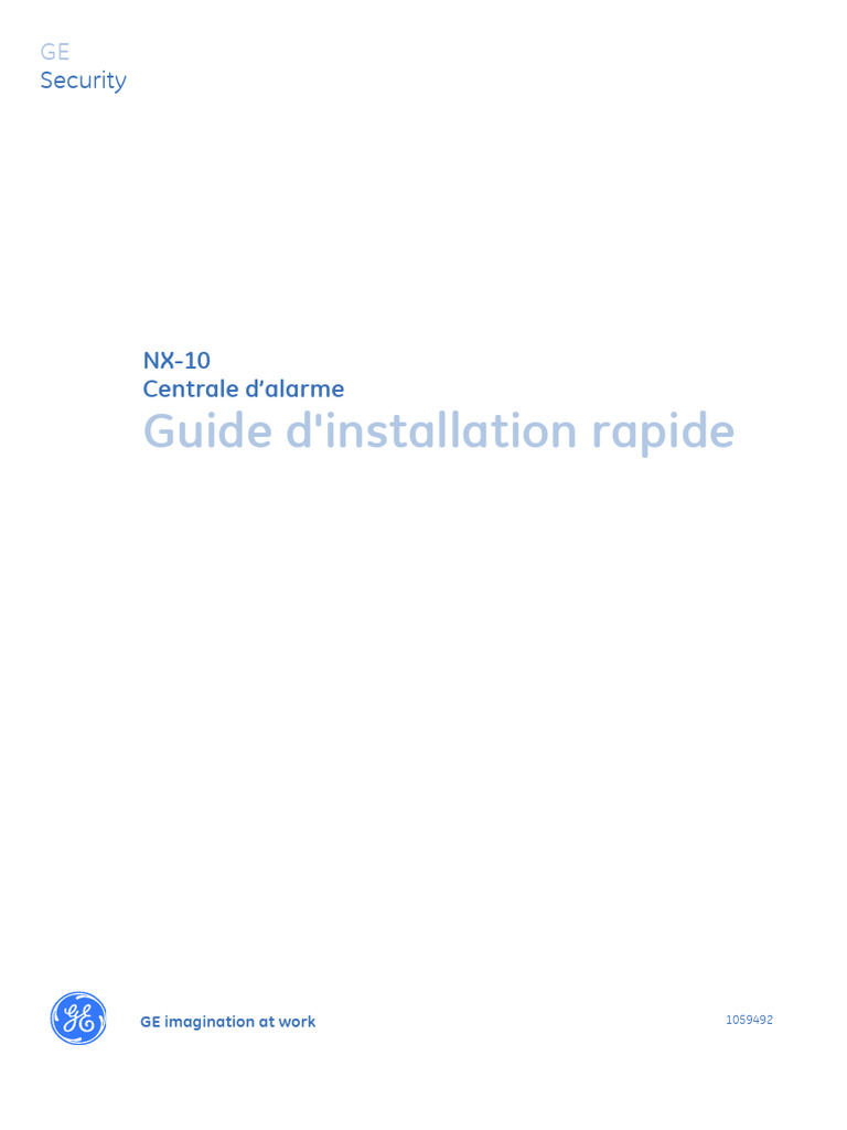 Guide d'installation rapide NX-10 GE Security | PDF | Radio | Clavier d ...