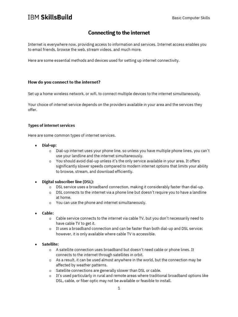 Setting Up Internet Connectivity | PDF | Modem | Internet Access