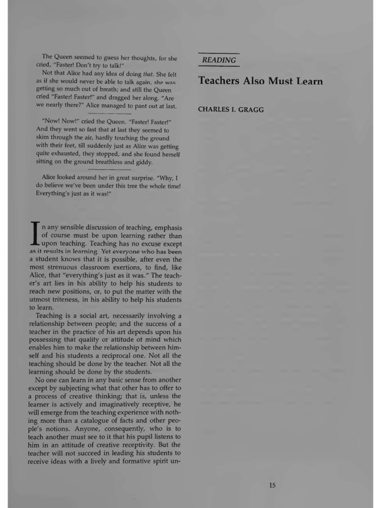 Teachers Must Also Learn | PDF