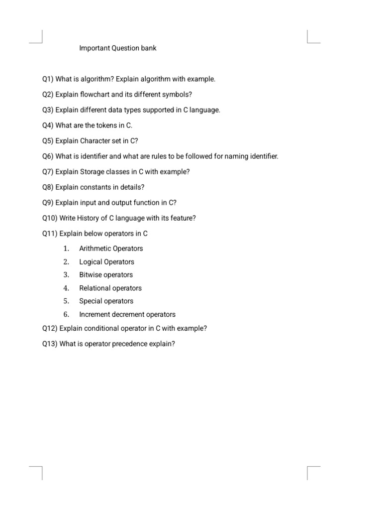 Important Question Bank | PDF