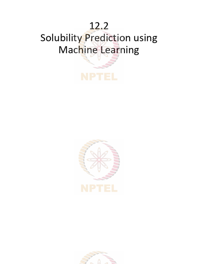 12.2 Solubility Prediction Using Machine Learning | PDF