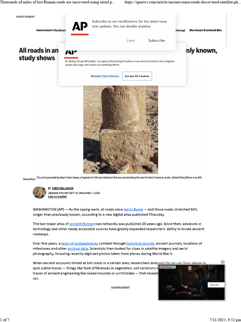 Lost Roman Roads Discovered Aerially | PDF