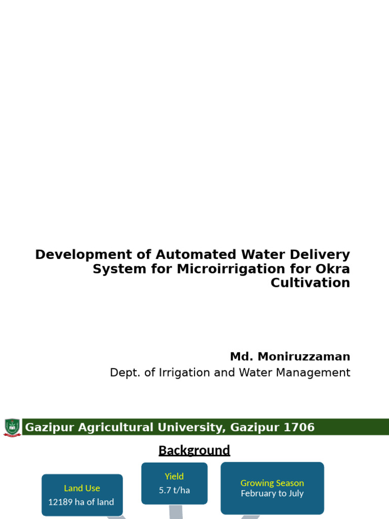 Development of Automated Water Delivery System For Microirrigation For ...