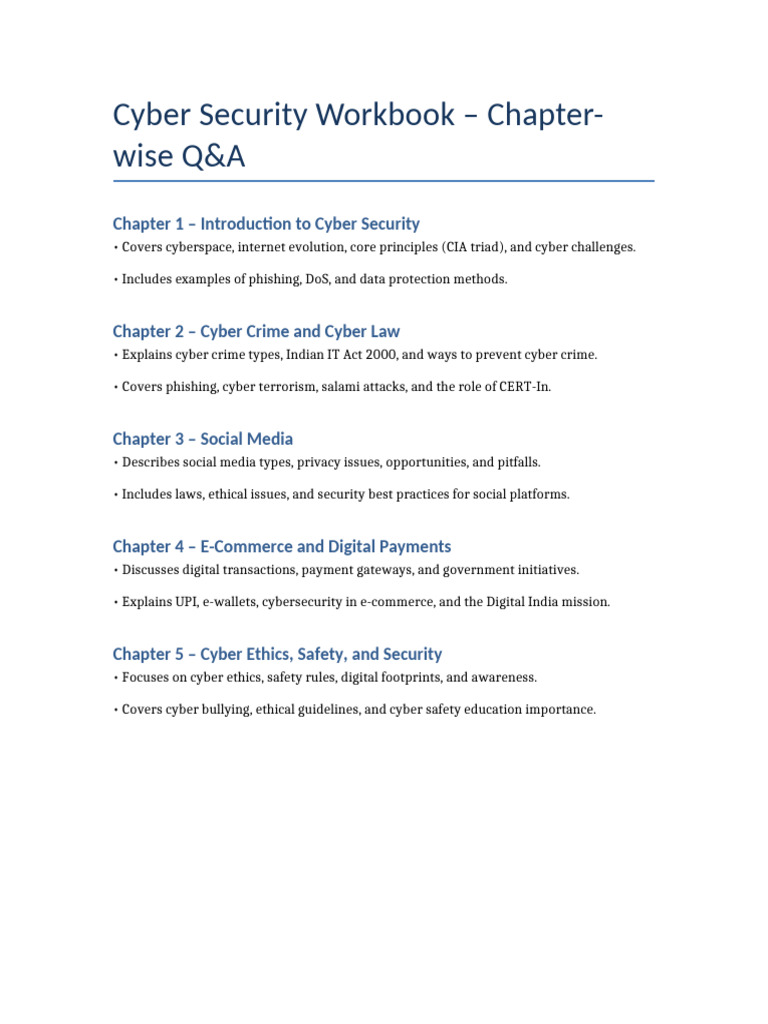 Cyber Security Q&A Workbook Guide | PDF