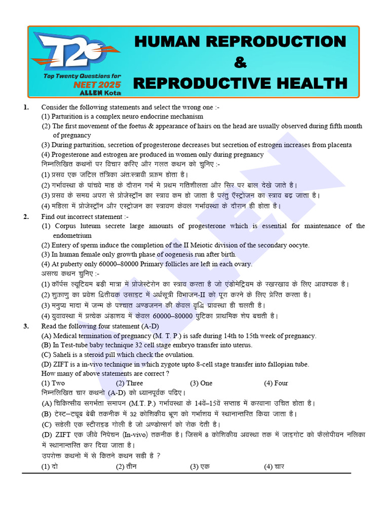 Human Reproduction & Reproductive Health | PDF | Sexual Health ...