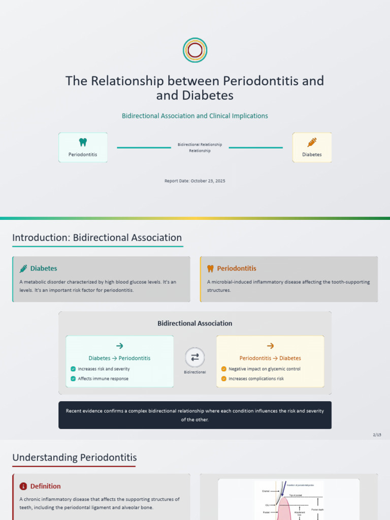 The Relationship Between Periodontitis and Diabetes | PDF | Diabetes ...