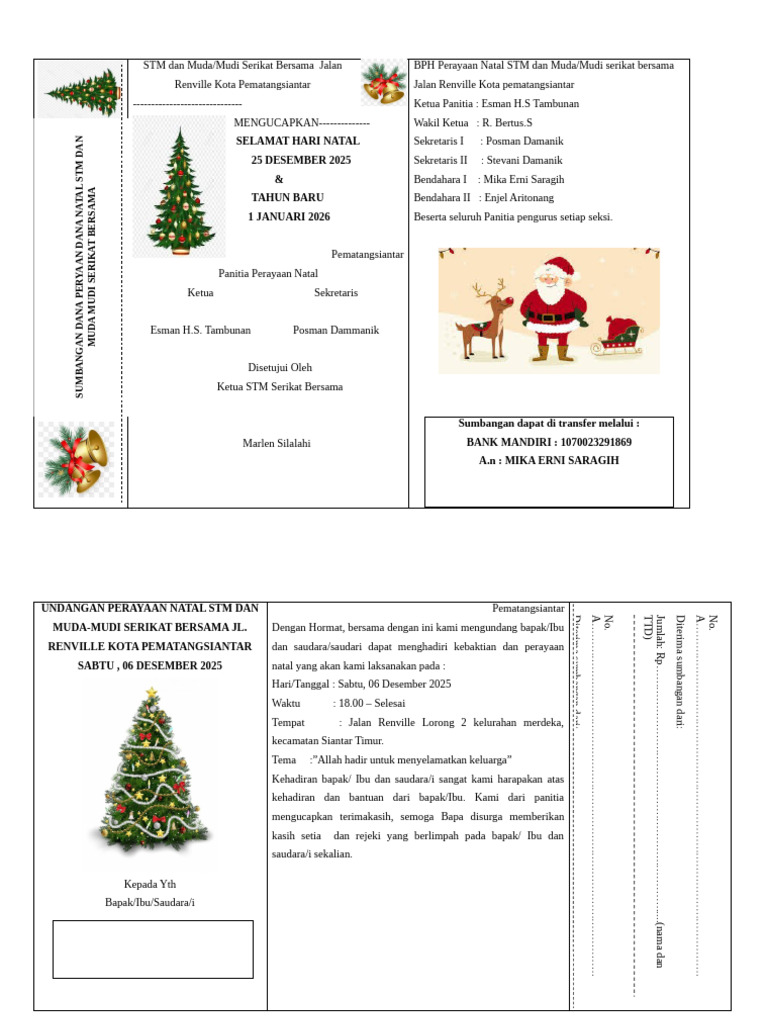 Undangan Natal Muda Mudi Serikat Bersama | PDF