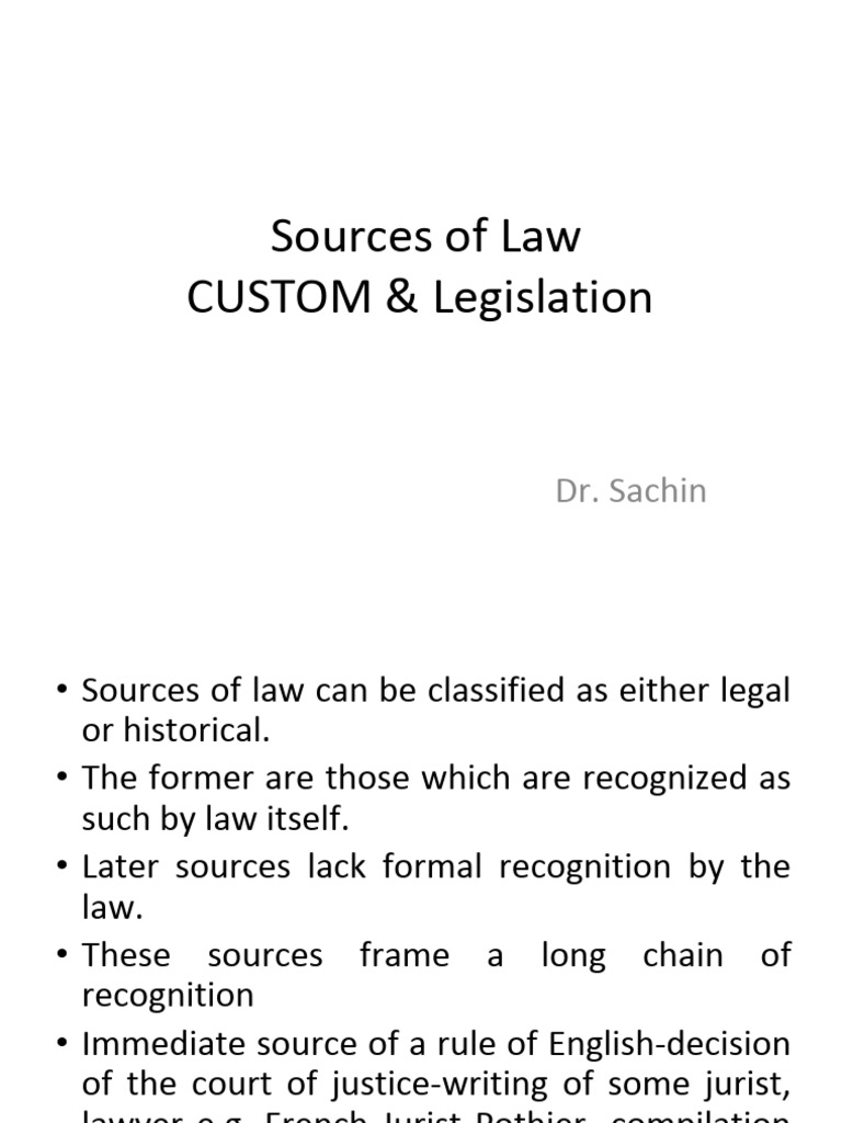 Sources of Law - Custom and Legislation | PDF | Sovereignty | Sources ...
