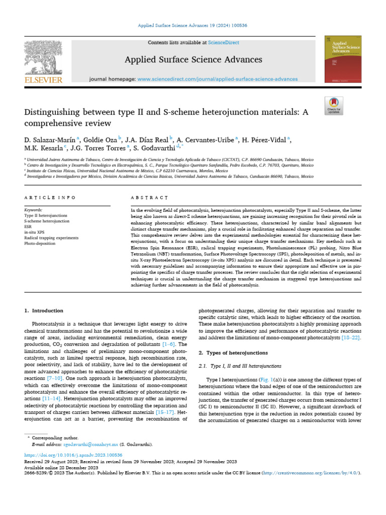 Type II vs S-Scheme Heterojunctions | PDF | Redox | Semiconductors