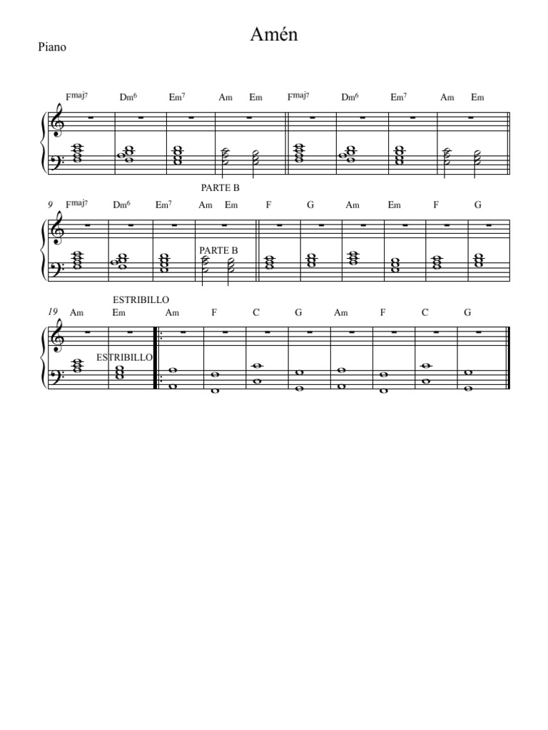 Amén - Piano | PDF