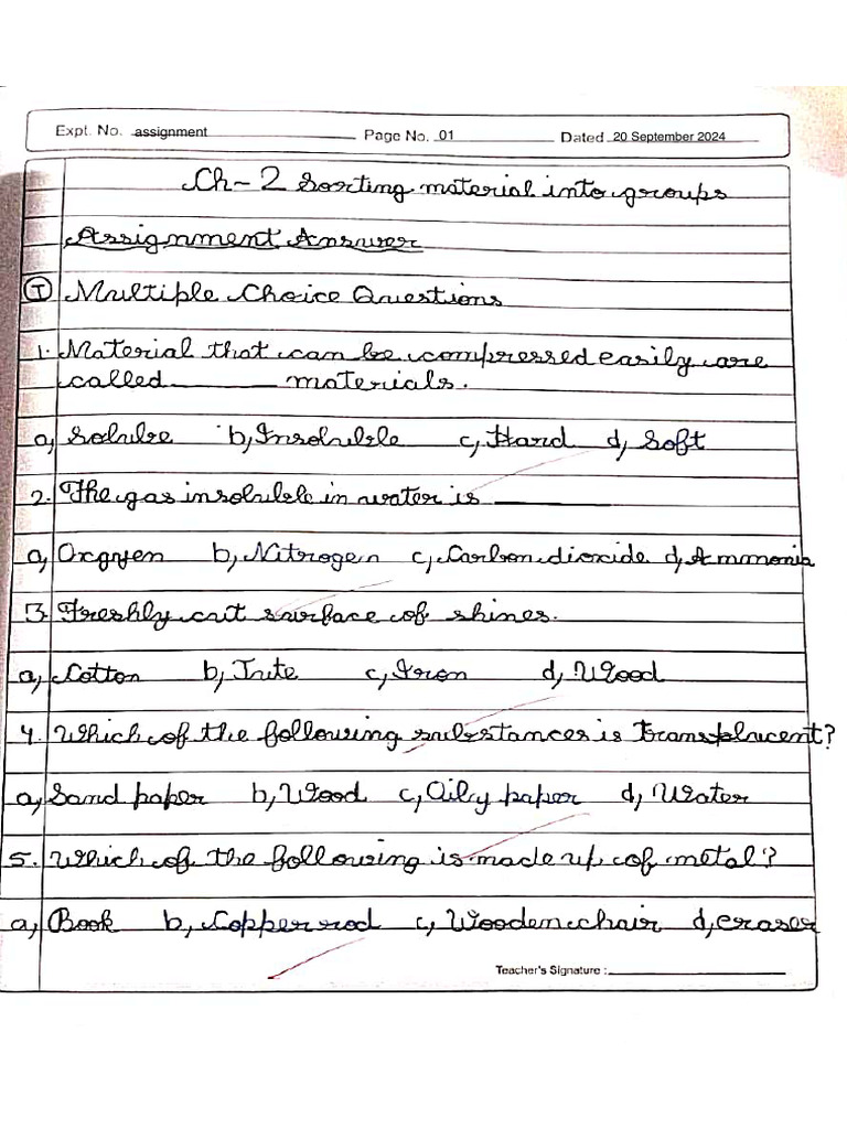 STD 6 Science CH 1,2 Assignment Answers | PDF