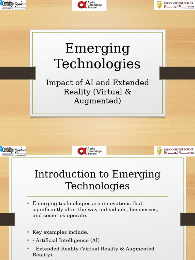 Emerging Technologies Presentation Pdf