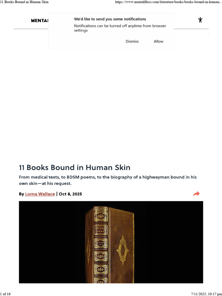 Books Bound in Human Skin | PDF